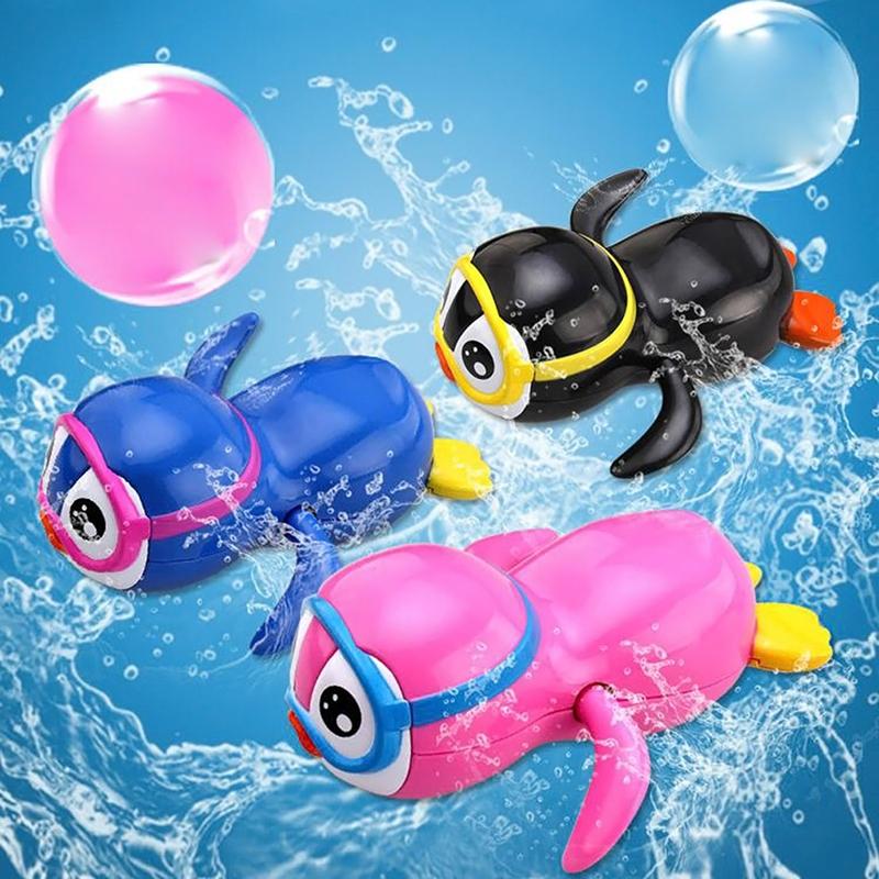 New Baby Bath Swimming Toy Cute Penguin Clockwork Play Swimming Toy for ...