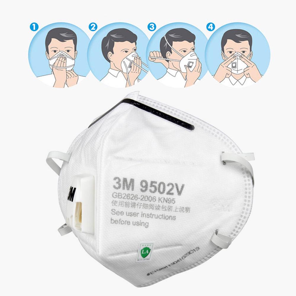 Buy 3M 9502v Particulate Respirator KN95 Head-mounted Masks with Breathing Valve Aganist PM2.5 ...
