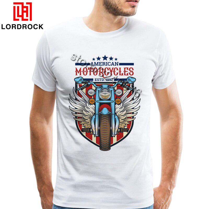 Buy Retro Custom Motorcycle T Shirt Men Short Sleeves Fashion Design ...