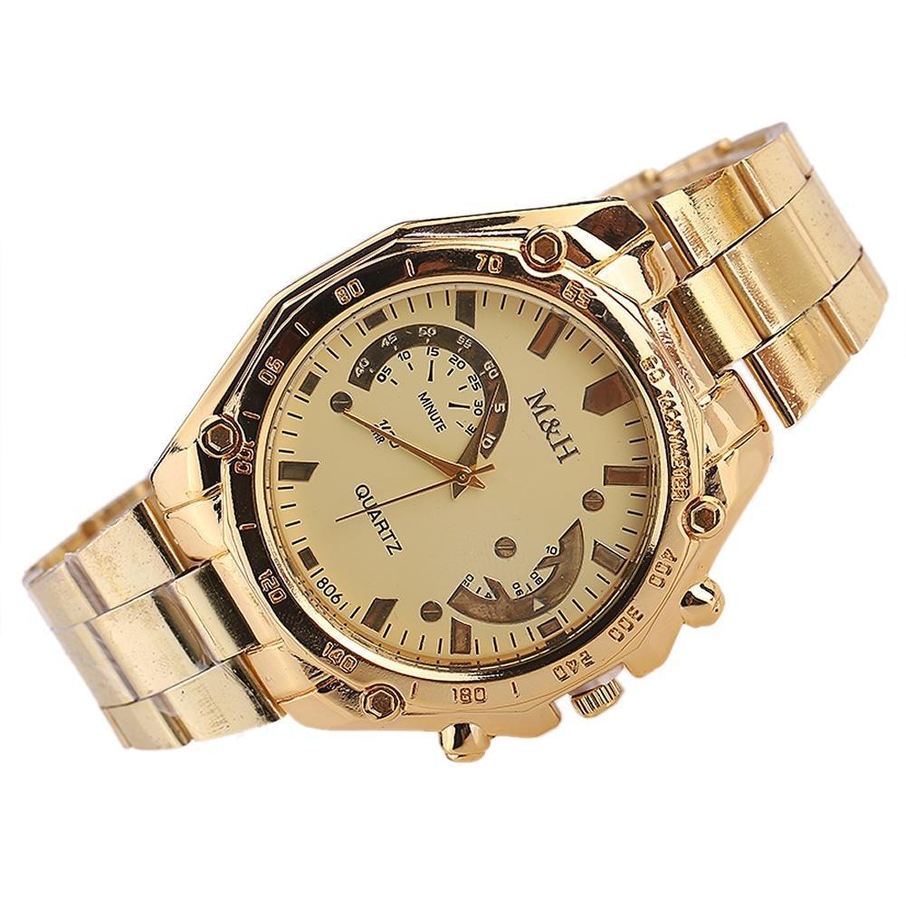 Buy Men& Acute's Watch Luxury Unisex Stainless Steel Band Analog Quartz ...