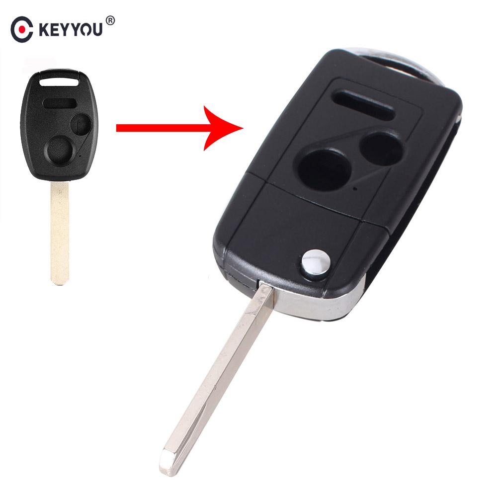 2+1 Buttons Folding Car Key Shell Case For Honda Odyssey Civic Accord ...
