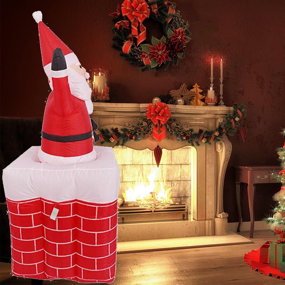 Buy Christmas 5 Ft Animated Santa Claus Climbing Out of Chimney ...