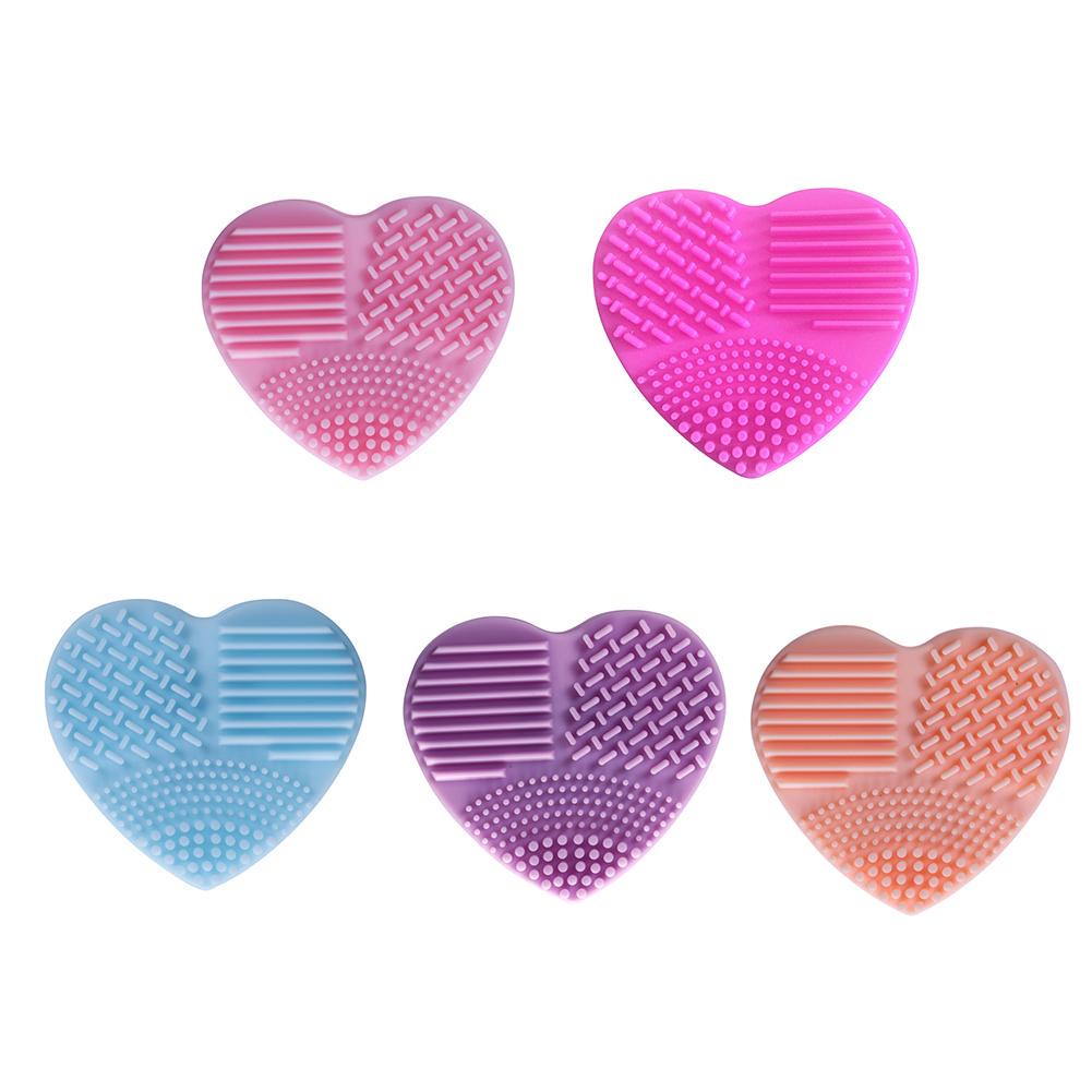 Heart Shape Silicone Makeup Brush Cleaning Pad Cosmetic Pen Washing ...