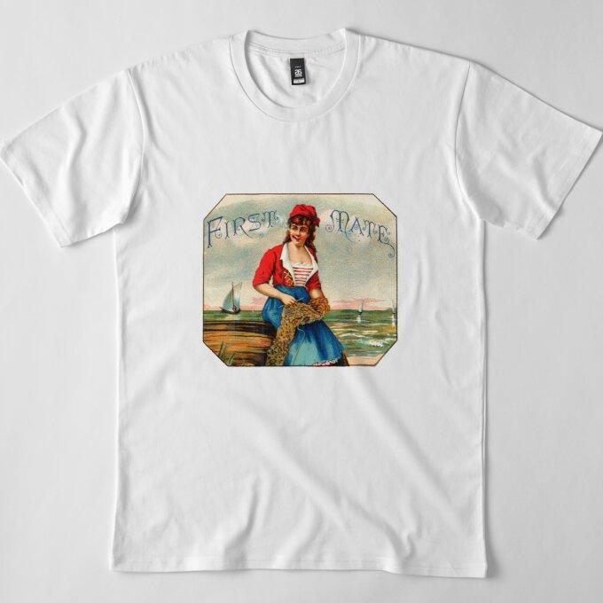 Buy Men Premium Cotton T-Shirt 19th C First Mate Cigars Print Tees ...