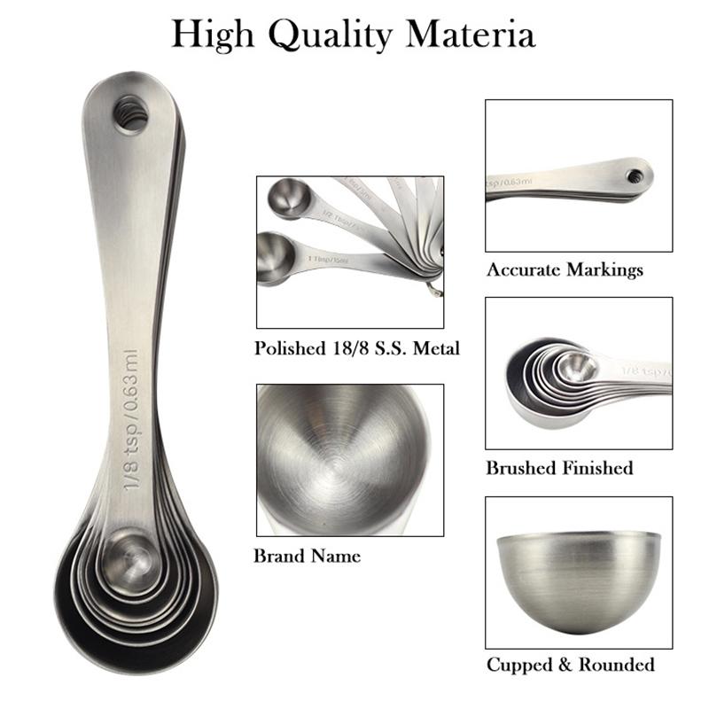 Stainless Steel Square Measuring Spoon Set Seasoning Spoon With ...