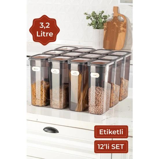 Buy Vienev Labeled Set of 12 Peggy Long Rectangular Storage Container ...