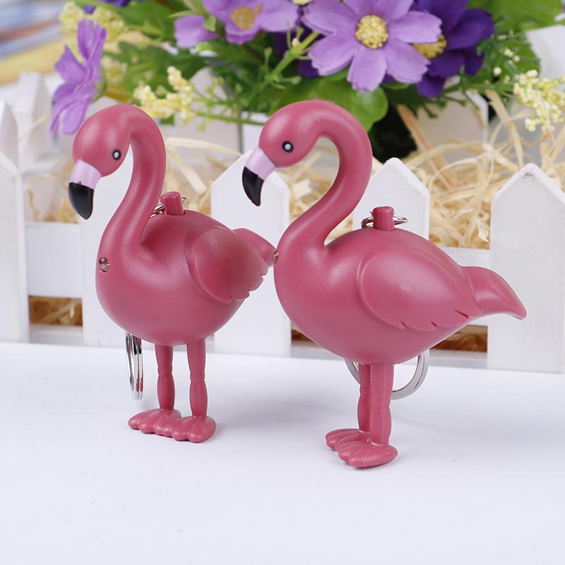 Buy Flamingo Animal Sound Led Light Lamp Flashlight Key Ring Key Chain ...