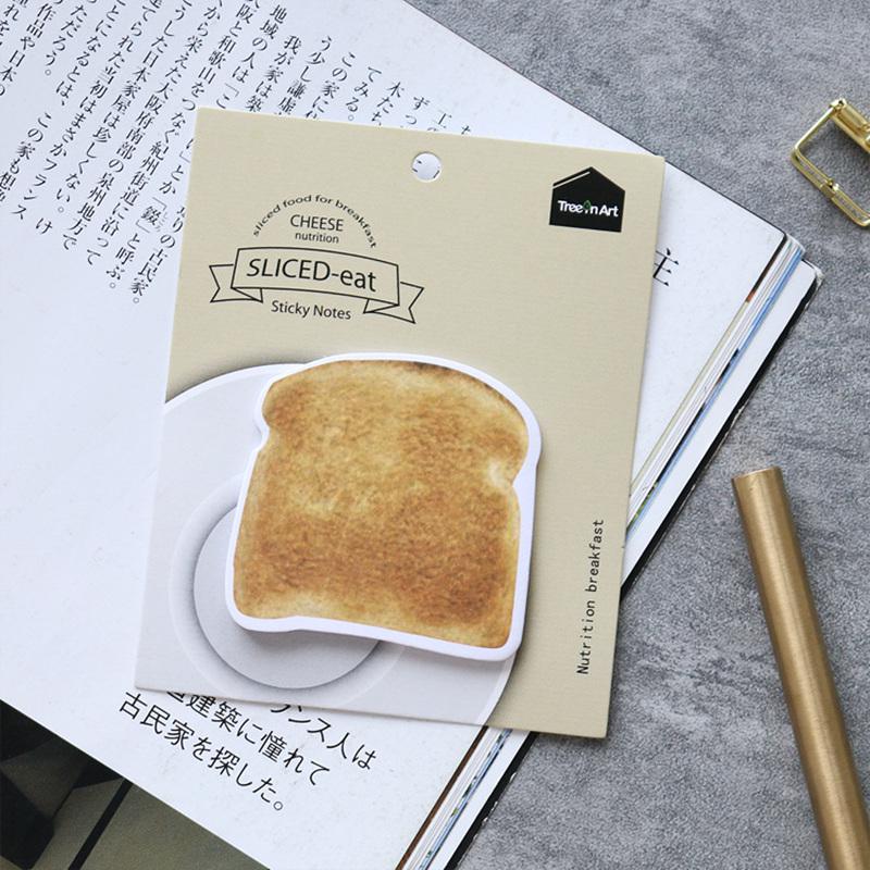 4 pcs Sliced eat sticky note set Breakfast egg cheese toast memo pad ...