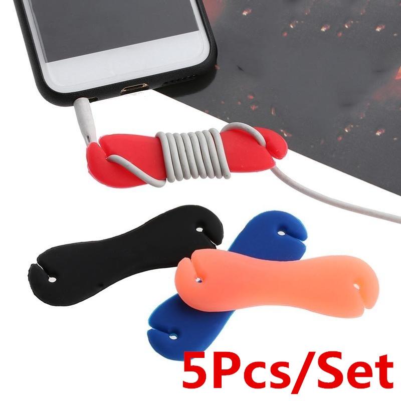 Buy 5pcs Bone Model Earbud Cable Wrap Cord Manage Earphone Wire Winder ...