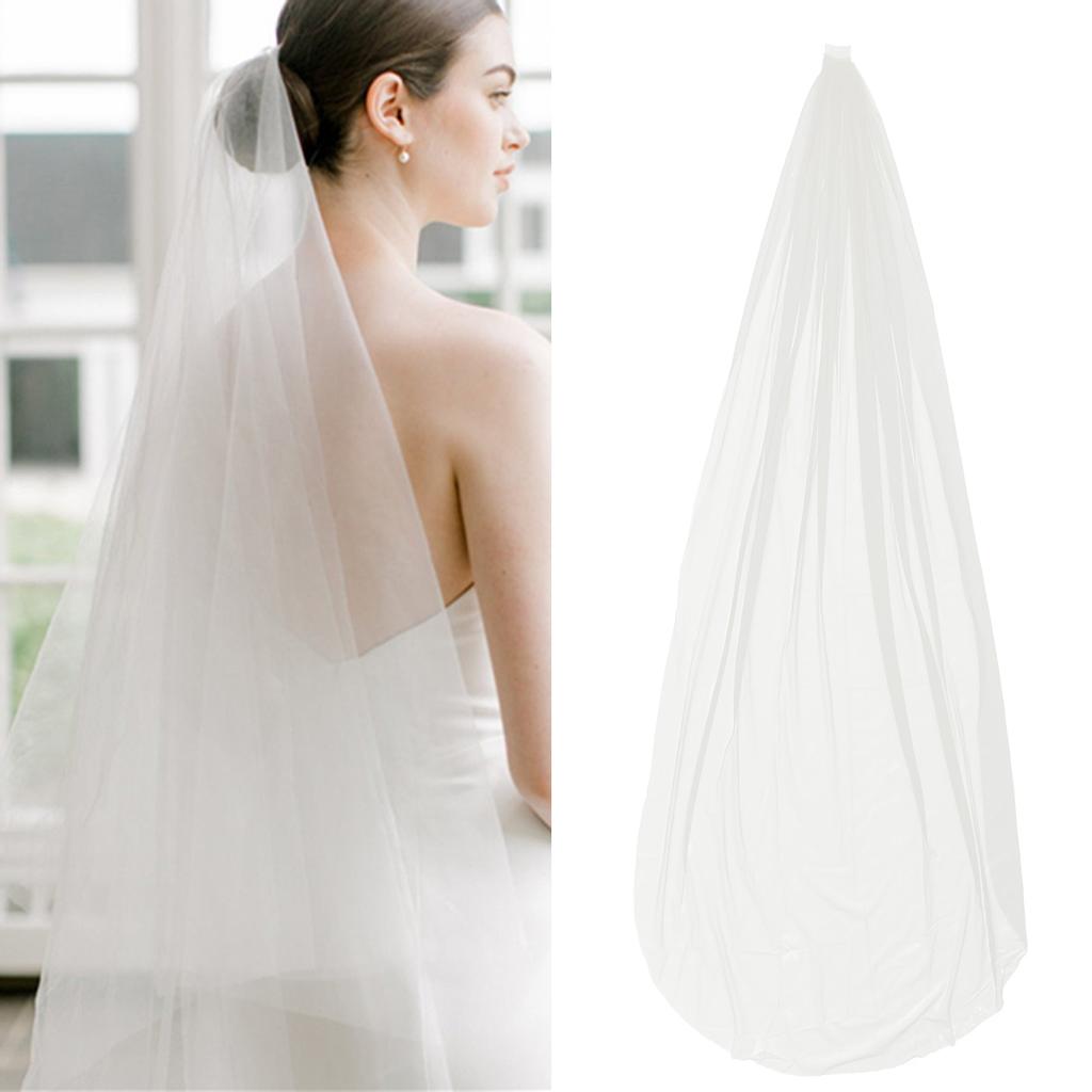 Buy LIQINGZHAO1133m Long Wedding Veil Single-deck Tulle Cathedral ...