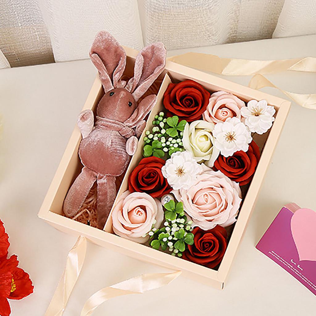 Buy [XRK] Bath Soap Rose Flower Floral DIY Scented Soap Rose Gift Box ...