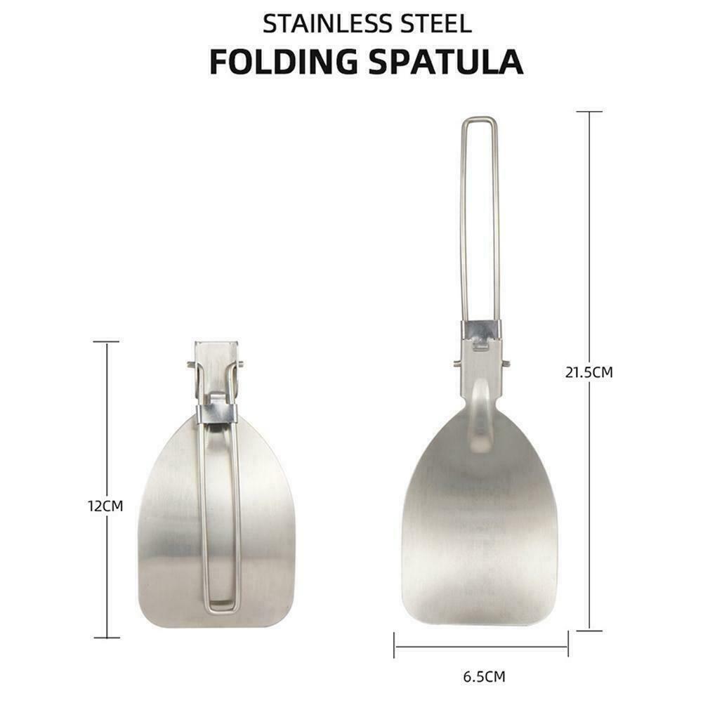Stainless Steel Folding Spatula Camping BBQ Tool Steel Grilling Cooking ...