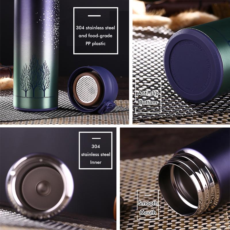 Buy 500ML/350ML Push-button Lid Vacuum Flasks Double Wall Stainless ...