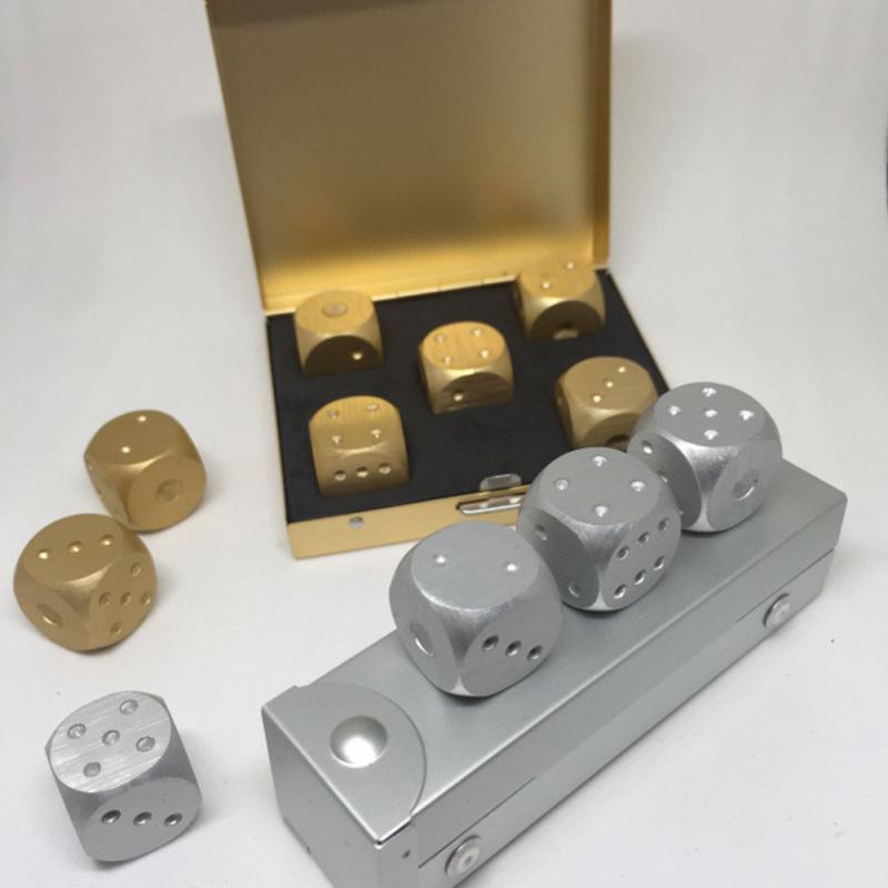 5PCS Aluminum Alloy Dice Portable Indoor Entertainment Games Dice Set ...
