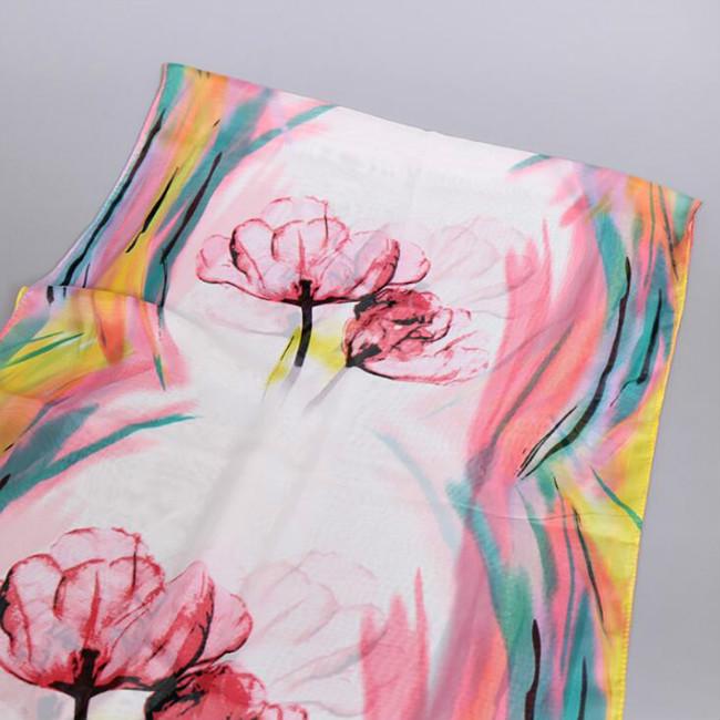 Buy Spring Women Silk Scarf Long Polyester Scarves Fashion Printed ...