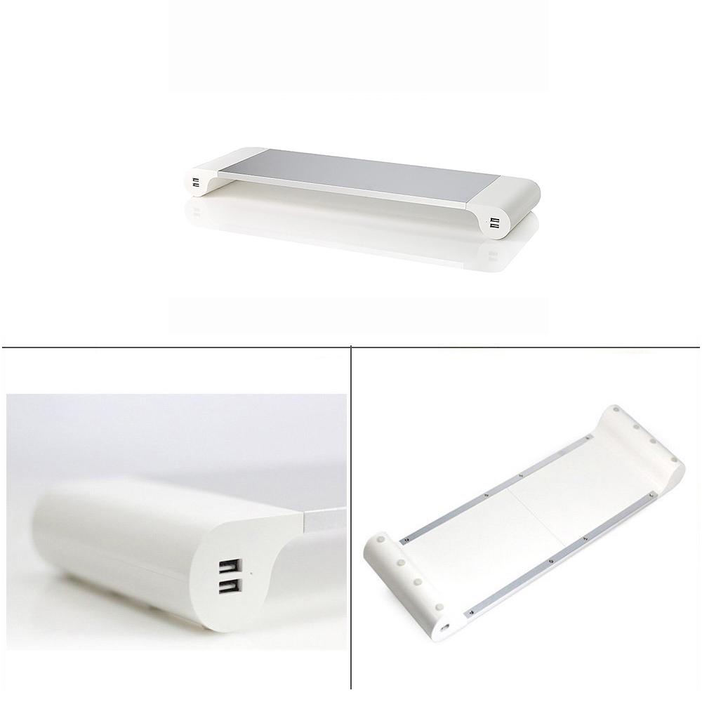 Aluminum Space Bar Laptop Computer Monitor Stand Holder Desk Organizer ...