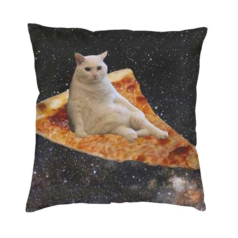 Satın alın Space Pizza Cat Meme Square Pillowcase Home Decor Funny ...