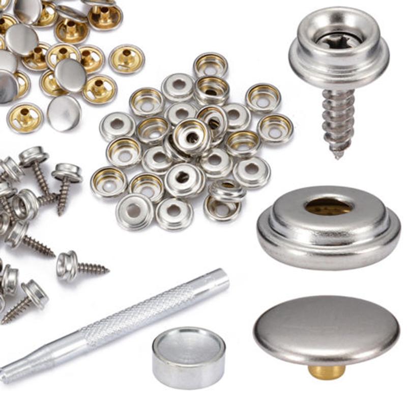 Buy 62x/set Snap Fastener Kit Awnings Tents Stainless Steel Boat Car ...