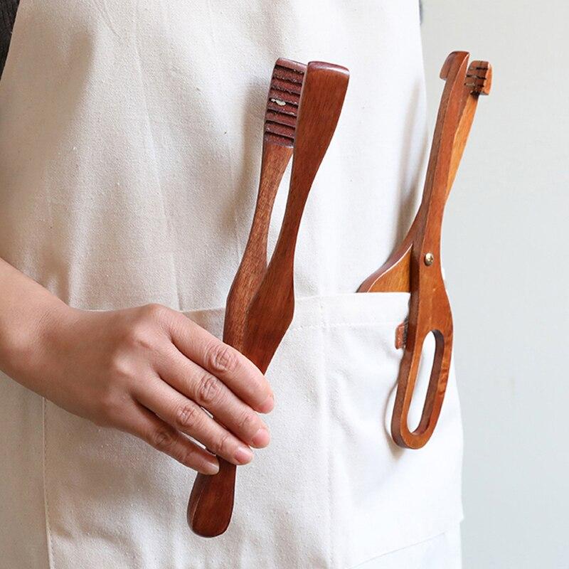 1Pc Wood Tongs Creative Wooden Kitchen Tongs Tweezer Scissor Shape ...