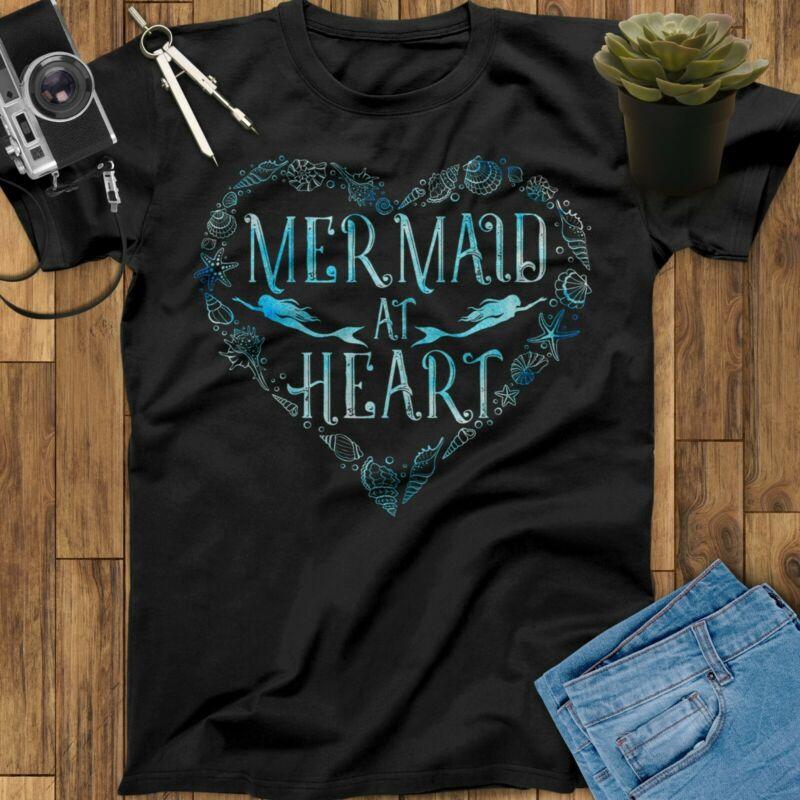 Buy Mermaid At Heart Seashell Shirt Little Mermaid Shirt Men's T-Shirt ...