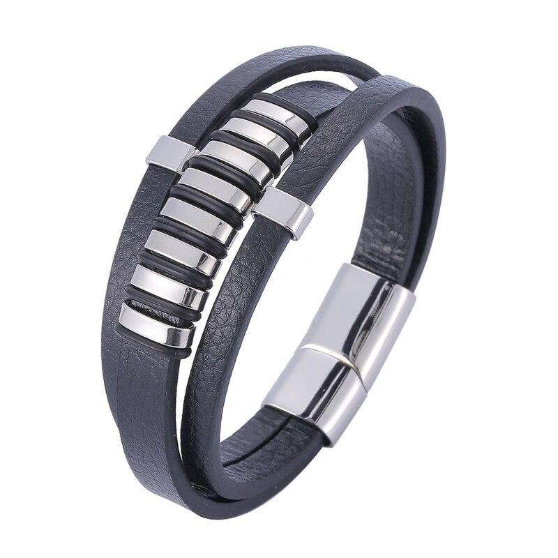 Kjøp Trendy Charm Punk Rock Leather Bracelet Men Bangles Armband ...