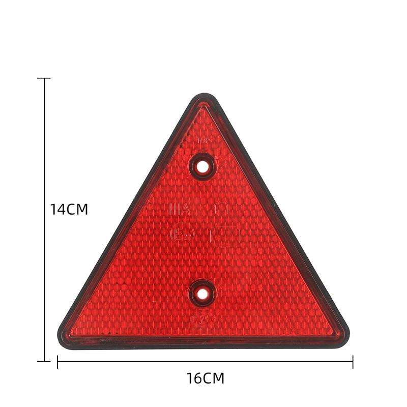 Buy 2pcs Triangular Reflectors Reflective Triangles Screw Fixing Red ...