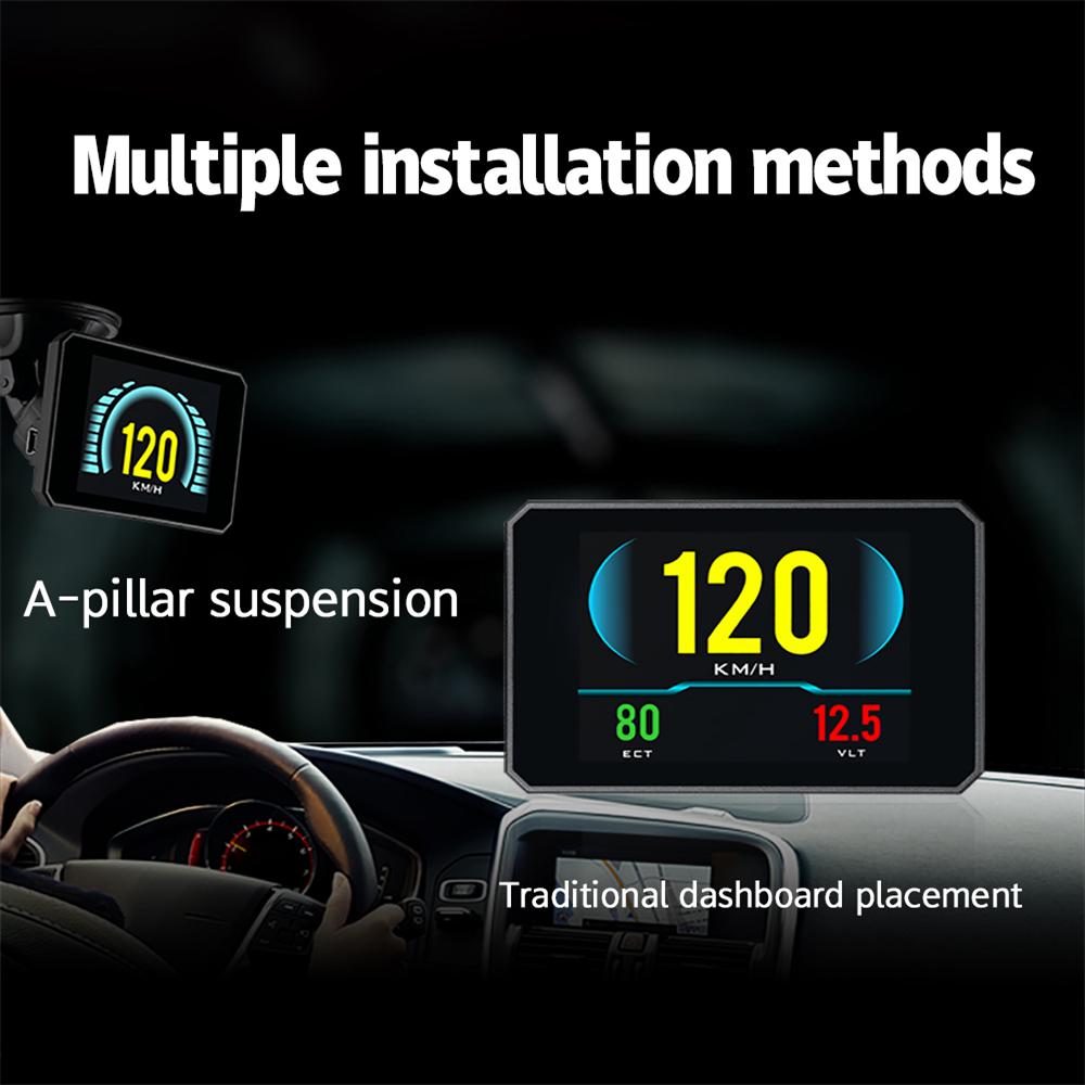 Buy Black LED Color Screen P16 Highlight Driving Car OBD Instrument ...