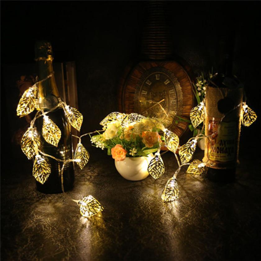 Buy Decoration Party Supplies Gold Leaf String Lights Holiday Carnival ...