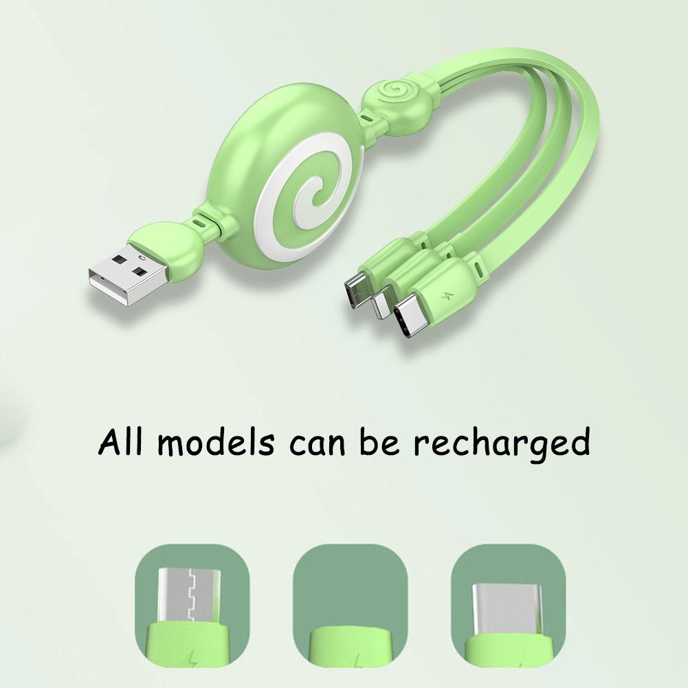 Buy Multi Retractable USB Charger Cable 3 in 1 USB Charging Data Sync ...