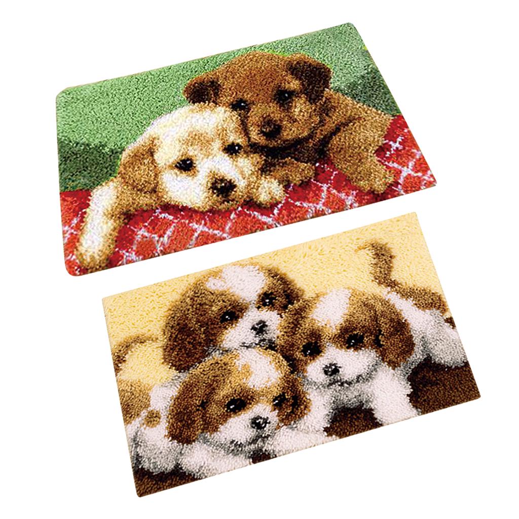 Buy 2 Set Dog Latch Hook Kits with Basic Tool and Instruction for Rug ...