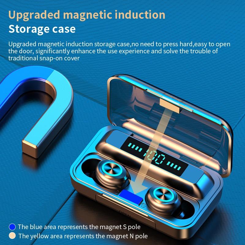 Buy F9 TWS Wireless Earphones Bluetooth 5.0 Headphones 2200mAh Charging ...