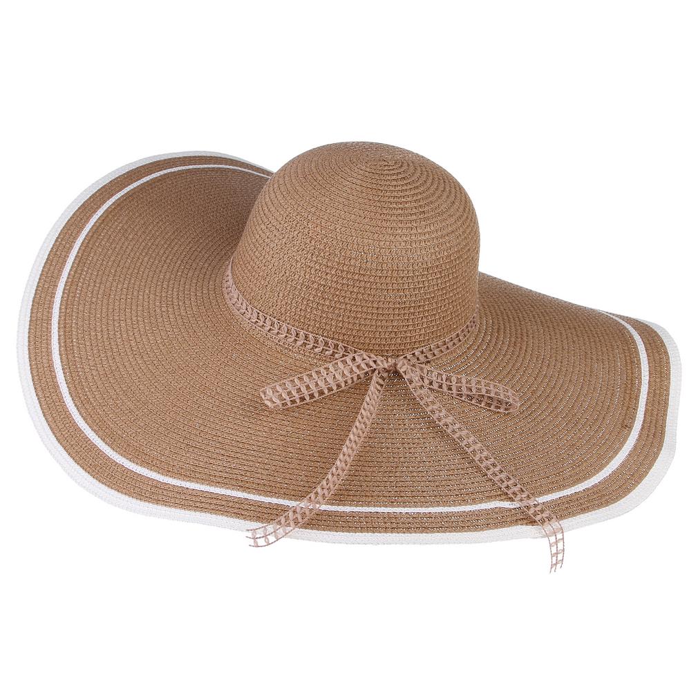 Buy Wide Brim Round Top Summer Hat Bowknot Beach Hat for Women Sun ...