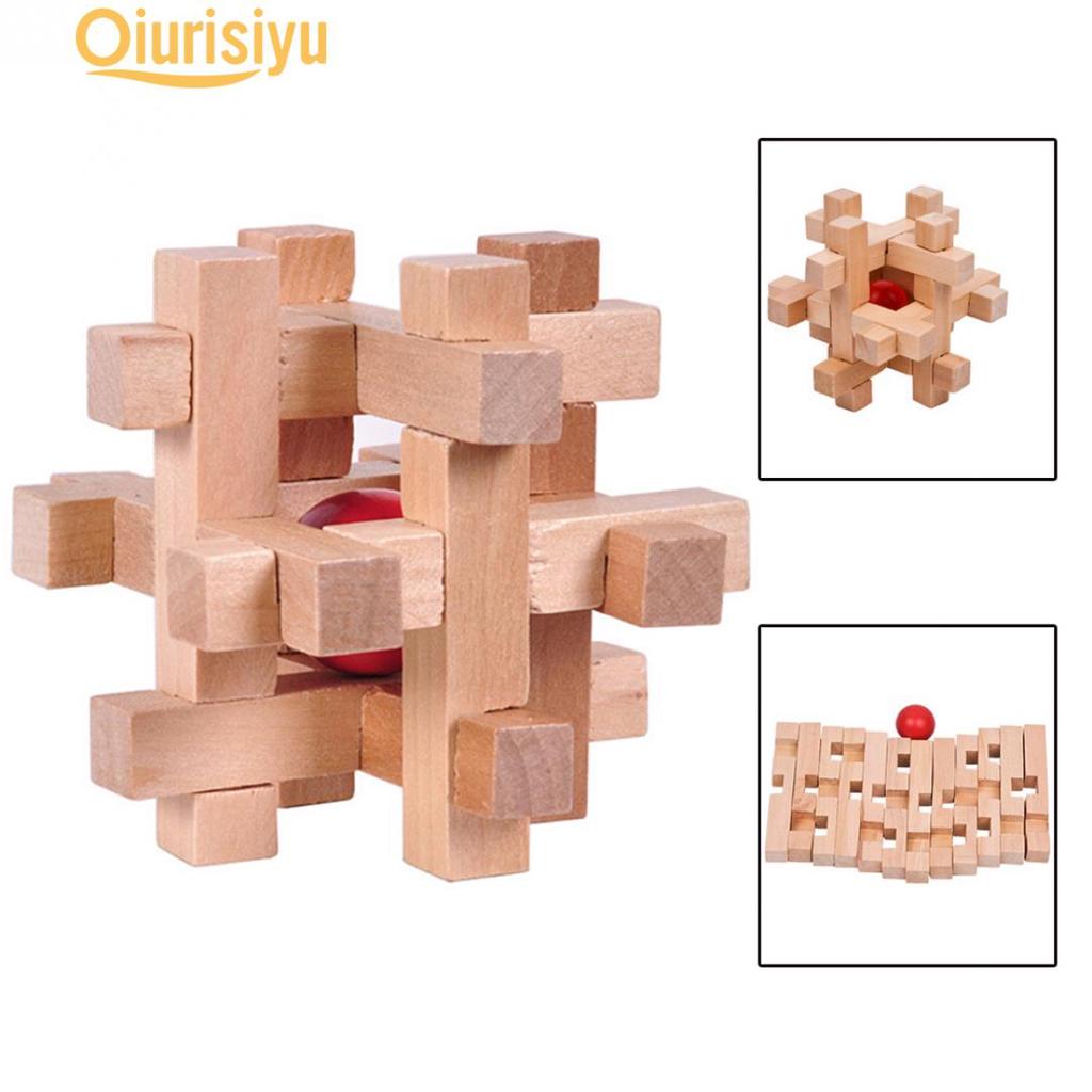 Wooden Kong Ming Luban Lock Ball In Cage Puzzle Educational Toys-buy at ...