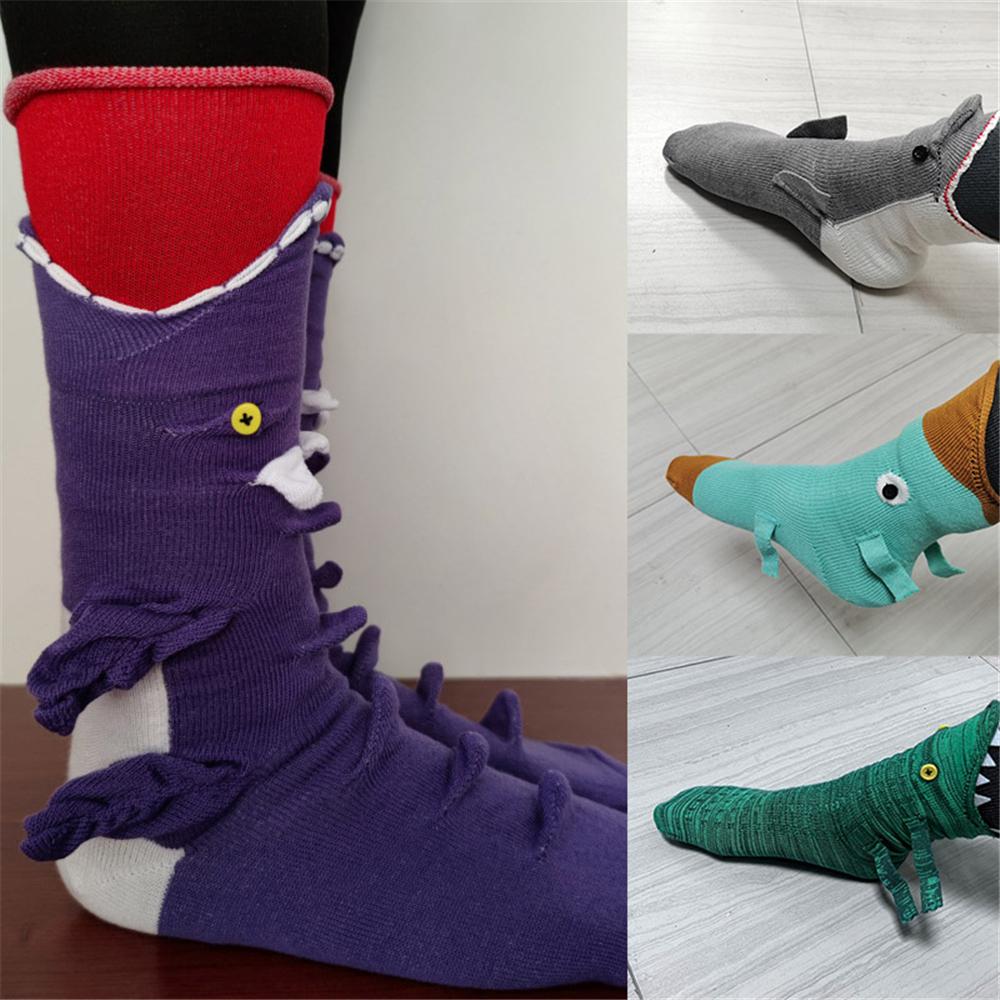 Buy Knitted Crocodile Sock Funky Animal Pattern Alligator Shark Cuff ...