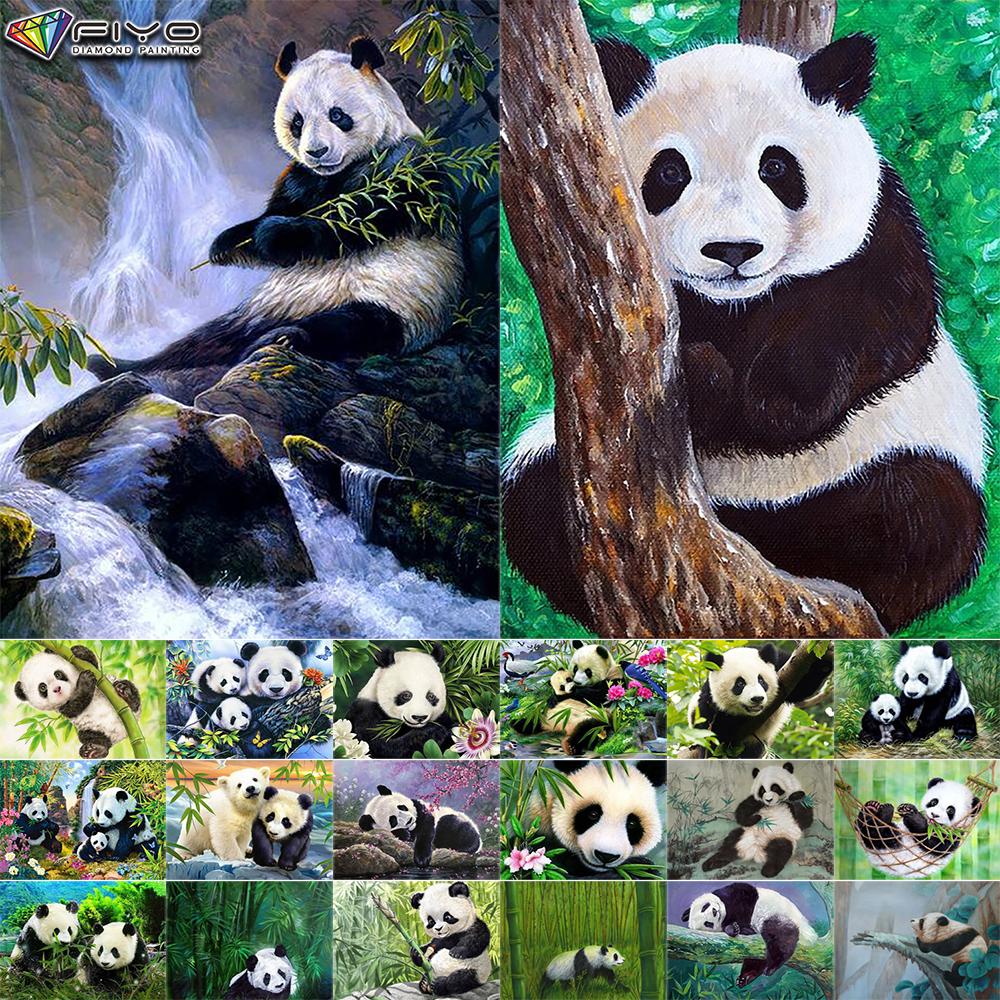 5D DIY Diamond Embroidery Animal Panda Diamond Painting Mosaic Home ...