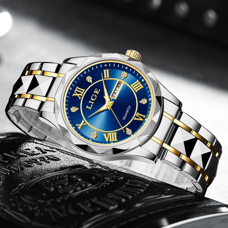 Cheap LIGE New Stainless Steel Men Watch Fashion Leisure Business ...