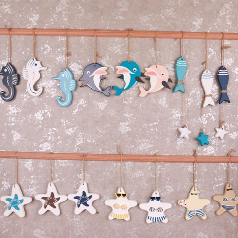 Cheap Wooden Starfish String Mediterranean Decorative Fish String ...