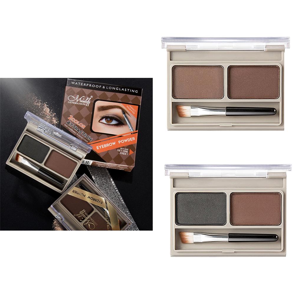 Buy 2 Color Powder Eyebrow Makeup Three dimensional Natural Shadow Eye ...