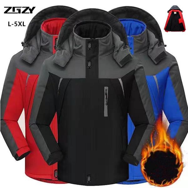 Buy Jacket Men's Cotton Coat Plus Velvet Thick Winter Coat Cold-proof ...