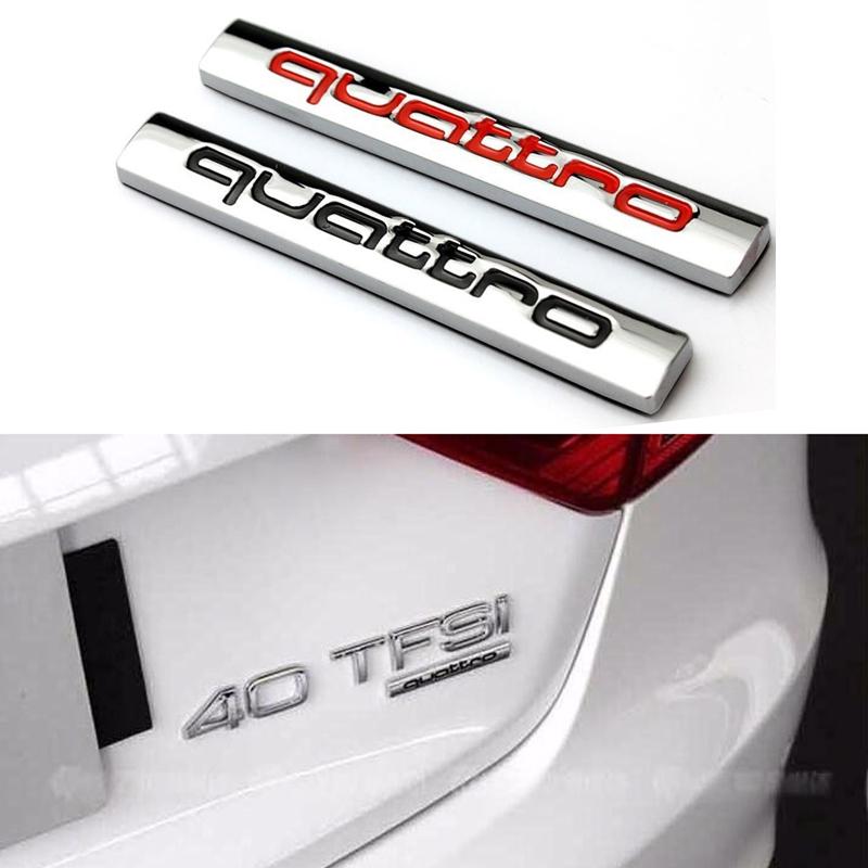 1PC Quattro Logo Car Sticker Quattro Badge Chrome Accessories For A-UDI ...