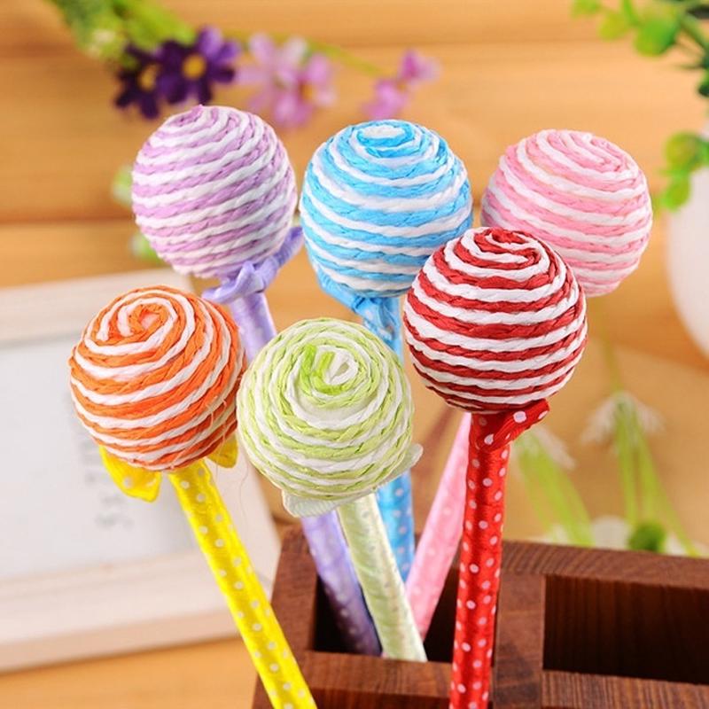 Buy 5 PCS Creative Stationery Fashion Cute Bow Tie Lollipops Ballpoint ...