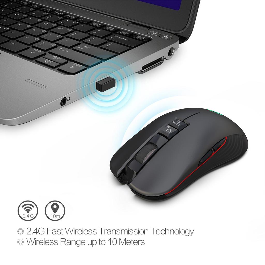 Gaming Mouse Wireless Mouse Gaming with RGB Backlit 3600DPI PC Gaming ...