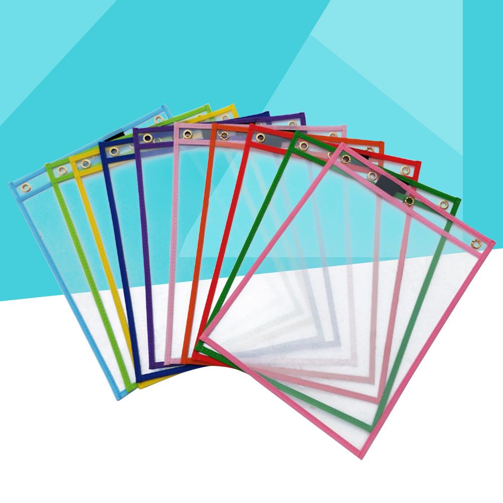 10pcs Dry Erase Pocket Sleeves Resuable Write and Wipe Pockets for ...