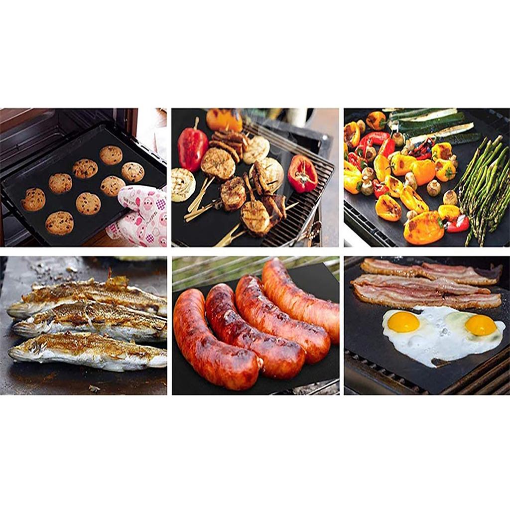 Buy 2/3/4/5Pcs BBQ Grill Mat Sheets Reusable Non-stick Barbecue Mat ...
