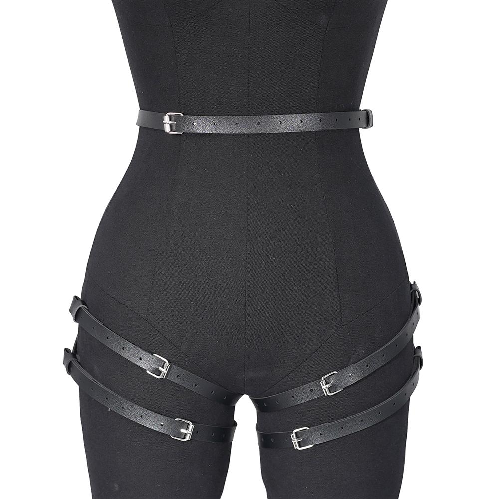 Cheap Black Garter Harness PU Leather Thigh Harness for Women Fetish ...