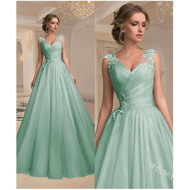 Cheap Spring and Summer Evening Dress V-neck Gauze Dress Elegant Long ...