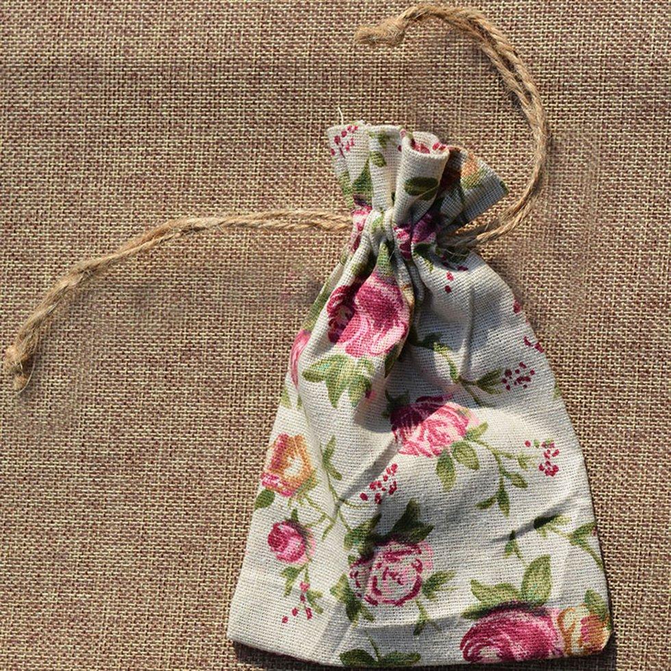 Buy KC Small Size Cotton Linen Sack Drawstring Jewelry Bag Candy Pouch ...