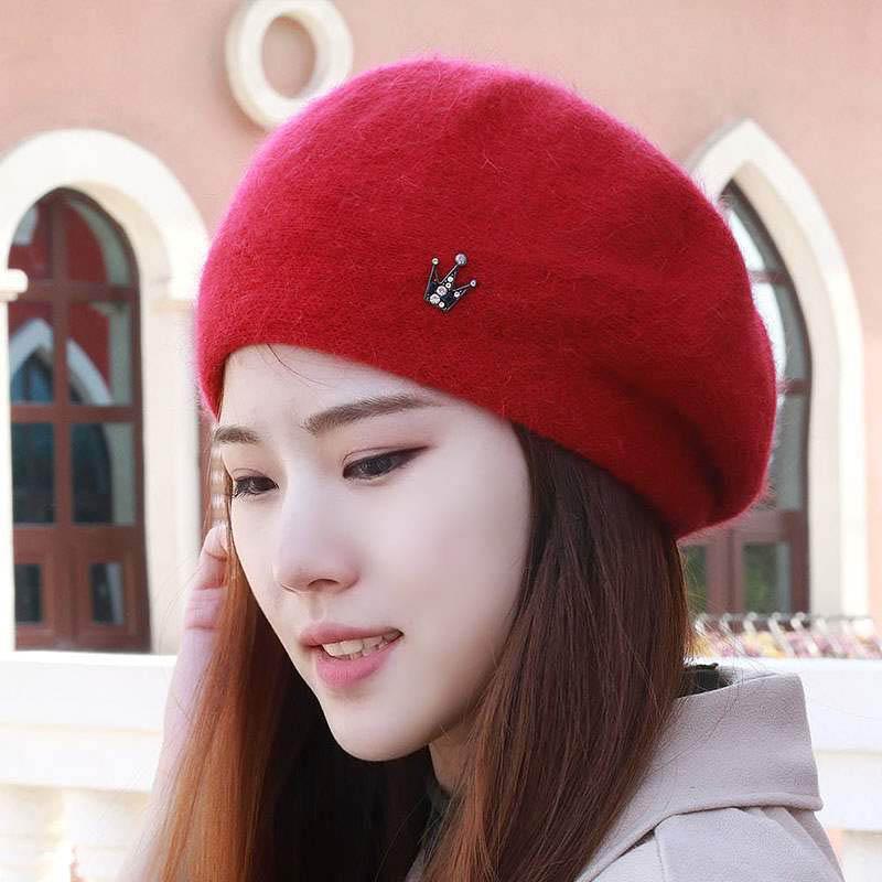 💰Kaufe Winterhut Frauen Baskenmütze Korean Printmaker Hut Warm Süßes ...