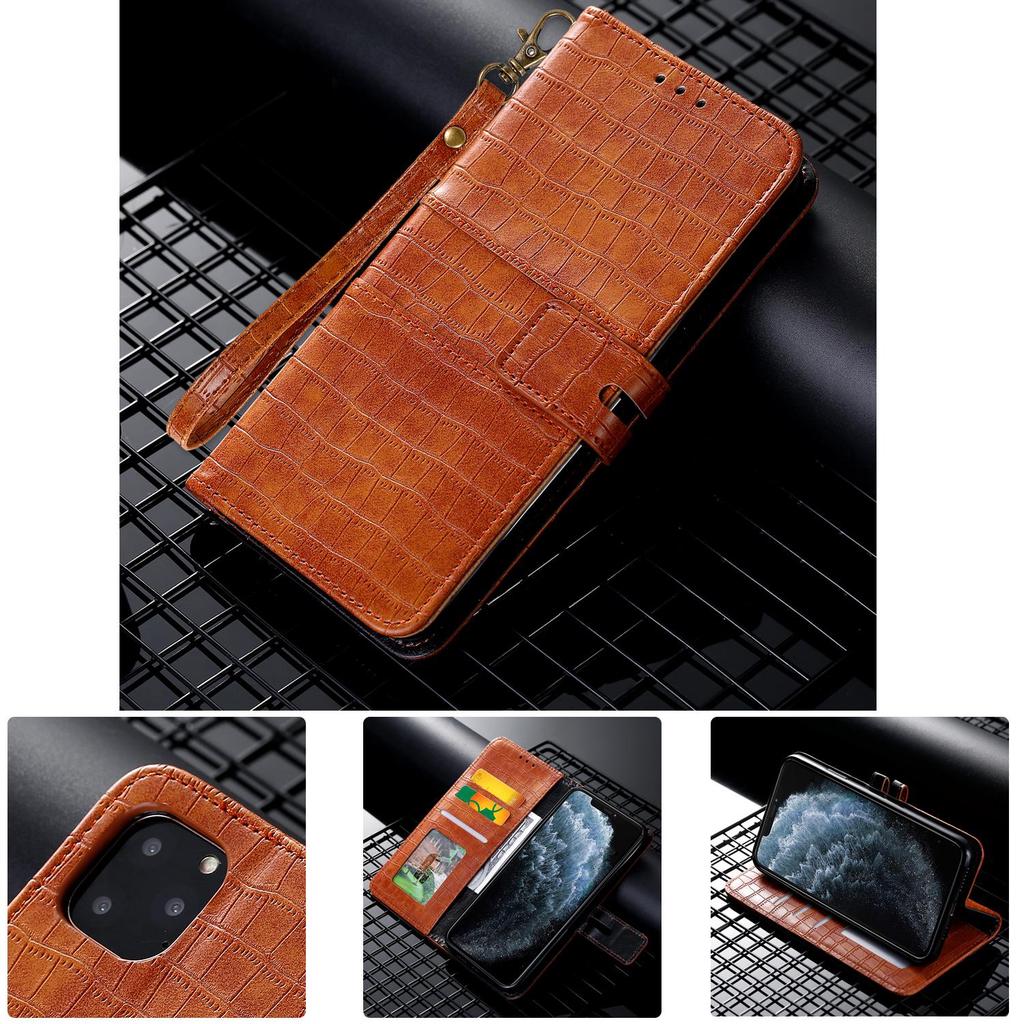 For iPhone 11Pro XS XR Luxury Crocodile Pattern Leather Case For ...