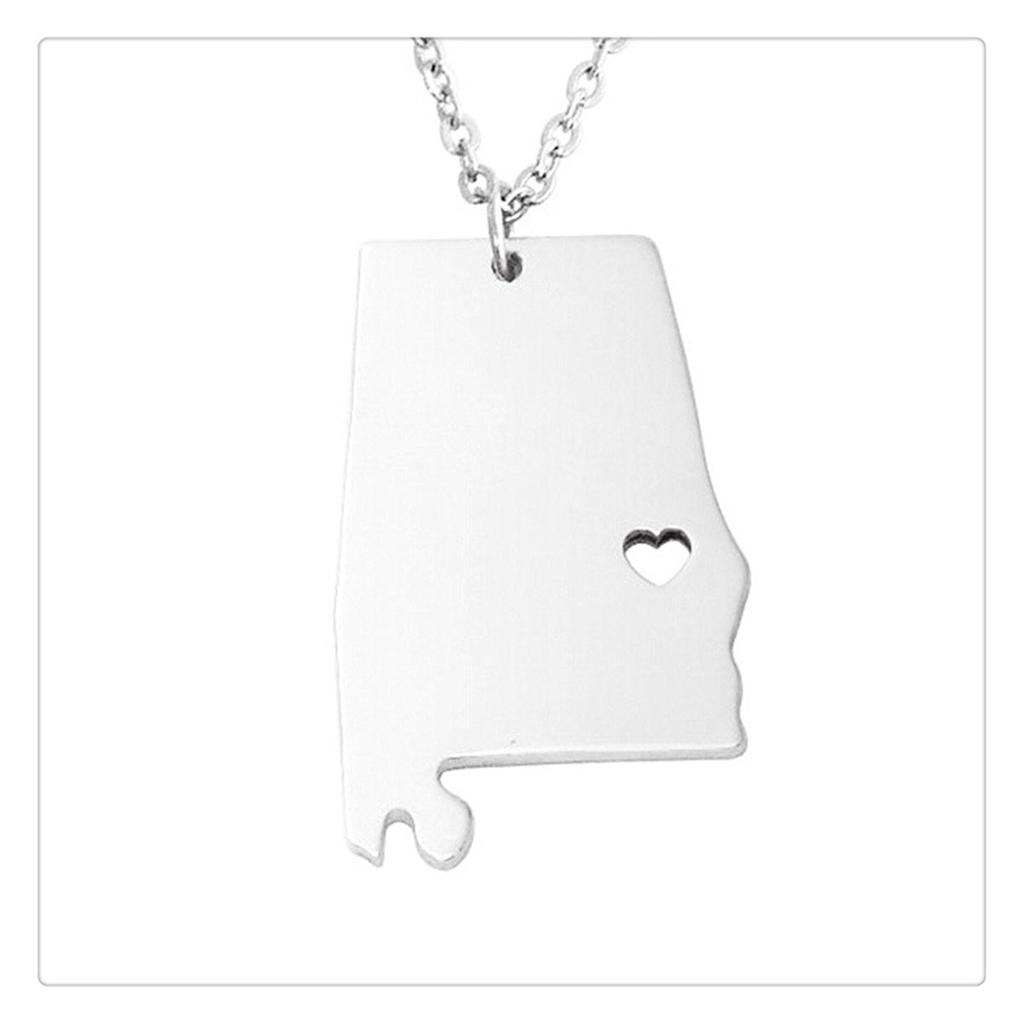 I heart Alabama Necklace - Alabama Pendant - State Necklace - State ...